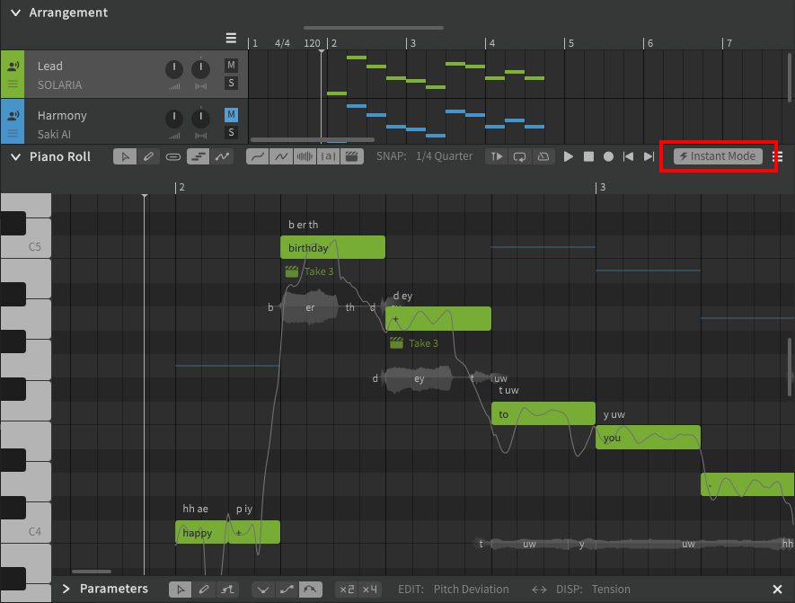Introduction to Instant Mode - Synthesizer V Studio 非官方用户手册